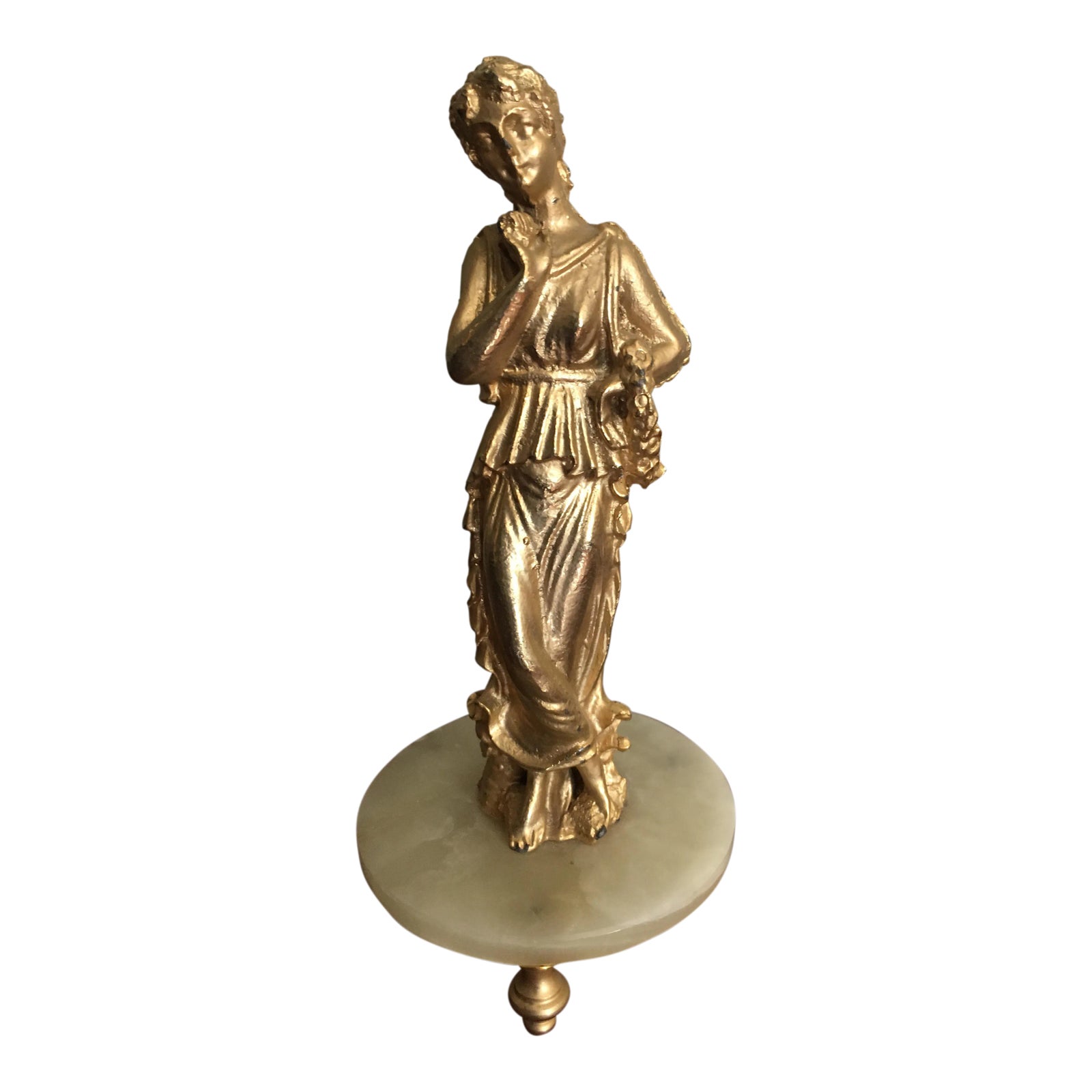 24k Gold Salamander Collection Lady Statue | Chairish