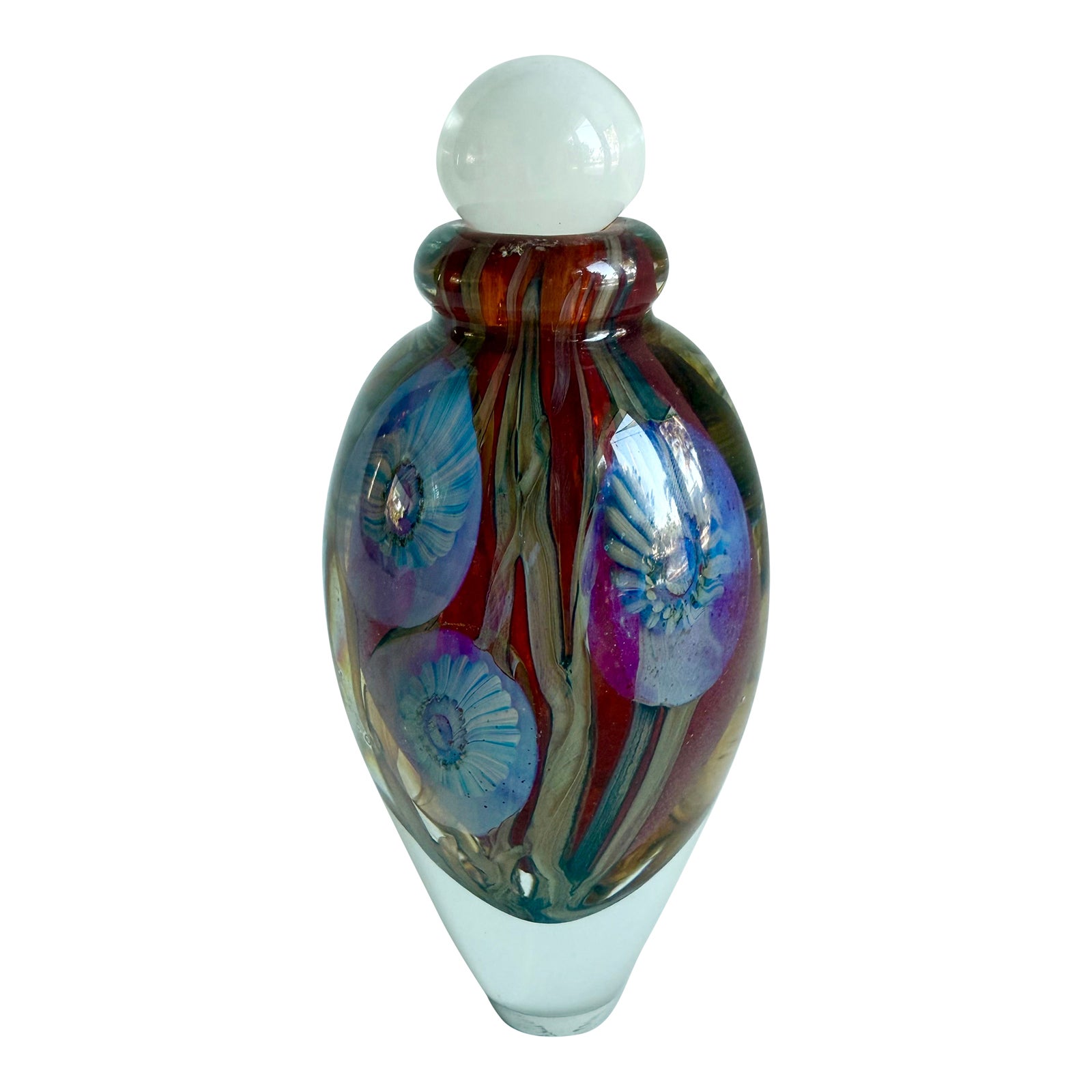 2003 Robert Eickholt Art Glass - Millefiori Cane Flower Perfume Bottle ...