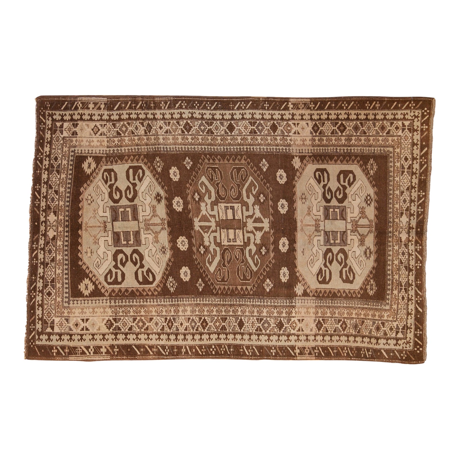 Vintage Distressed Kars Carpet - 5'8" x 8'5" | Chairish