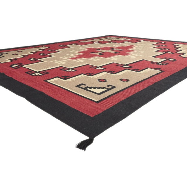 Southwest Modern Red Ganado Navajo-Style Rug - 09'01 X 11'09 | Chairish