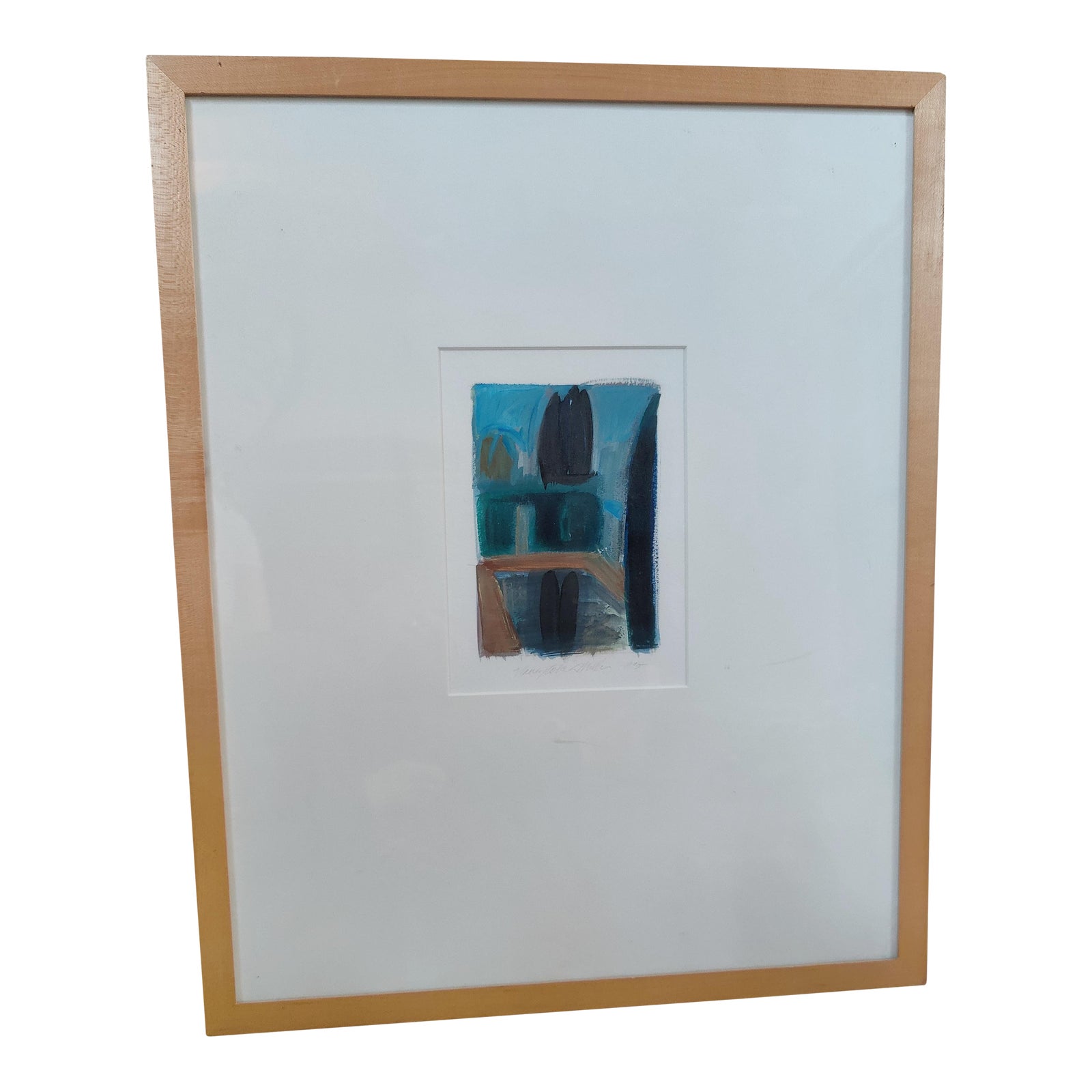 1995 Original Abstract Painting Signed Nancy Tokar Miller, Framed ...