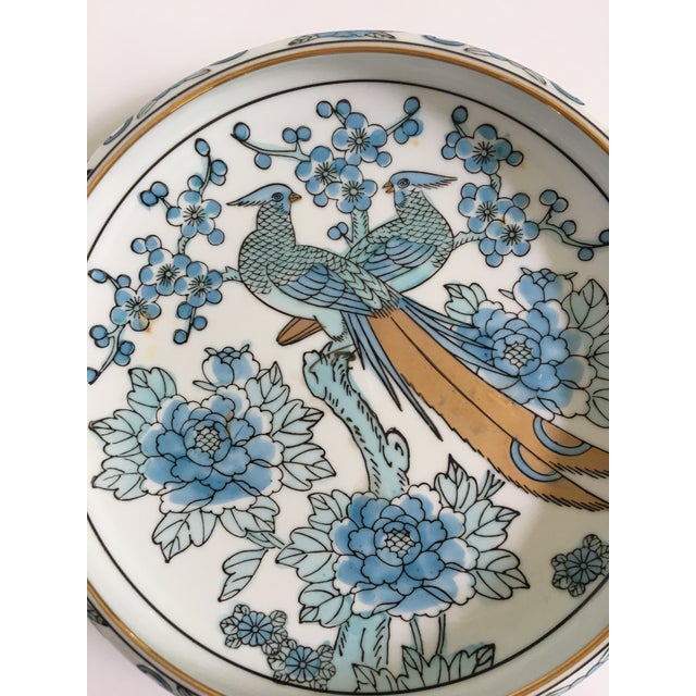 Japanese Gold Imari Blue & Gold Porcelain Hand Painted Peacock Bowls ...