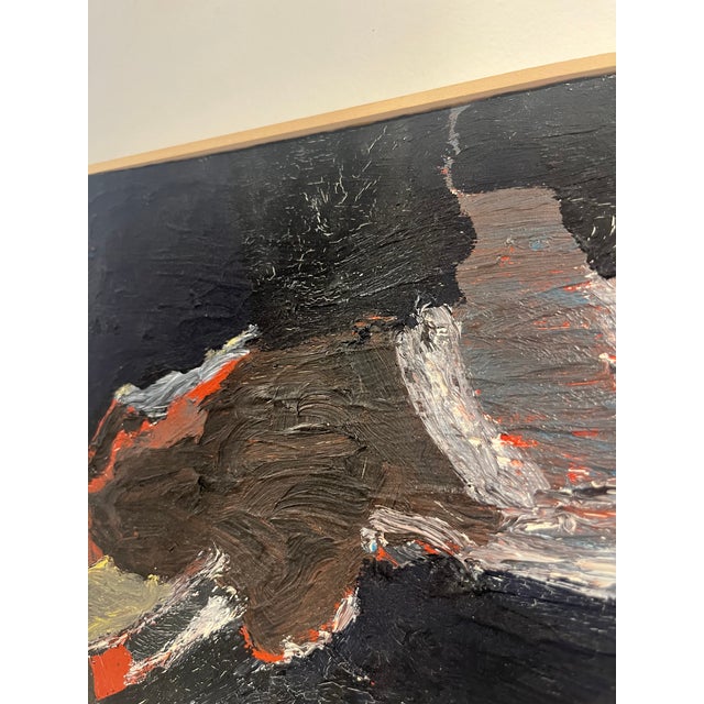 Abstract Black Painting Textural by Jeffrey Sanderson | Chairish