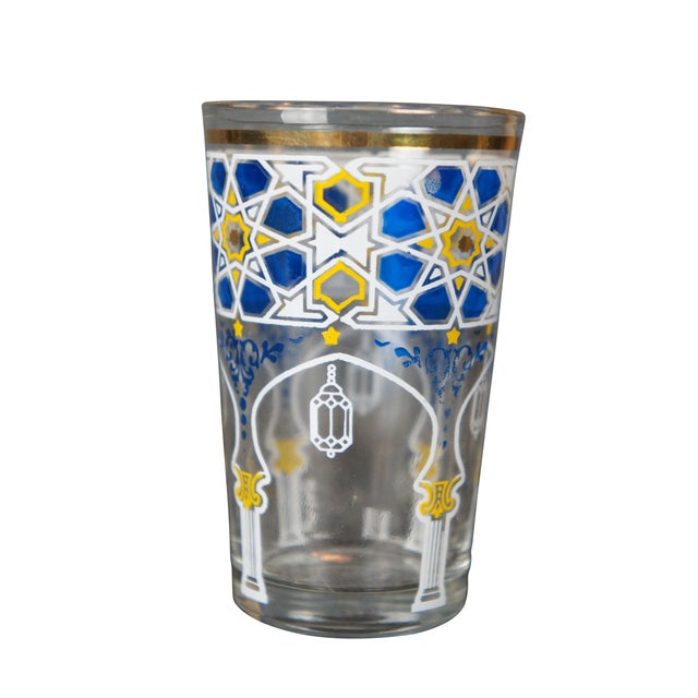 Vintage Moroccan Glass Arcade Temple Lantern Shot Glasses Aperitif ...