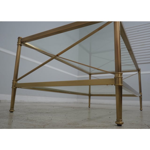 Regency Style Brass & Glass Coffee Table | Chairish