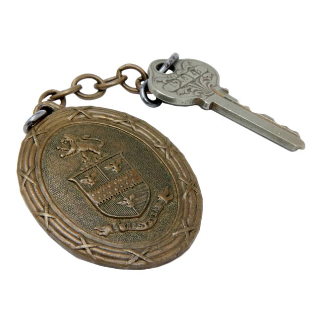 1920s Historical American Bronze Fob With Key | Chairish