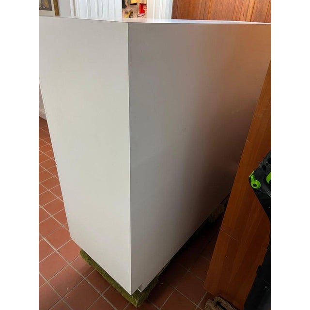 Large White Post Modern Custom Campaign Dresser | Chairish