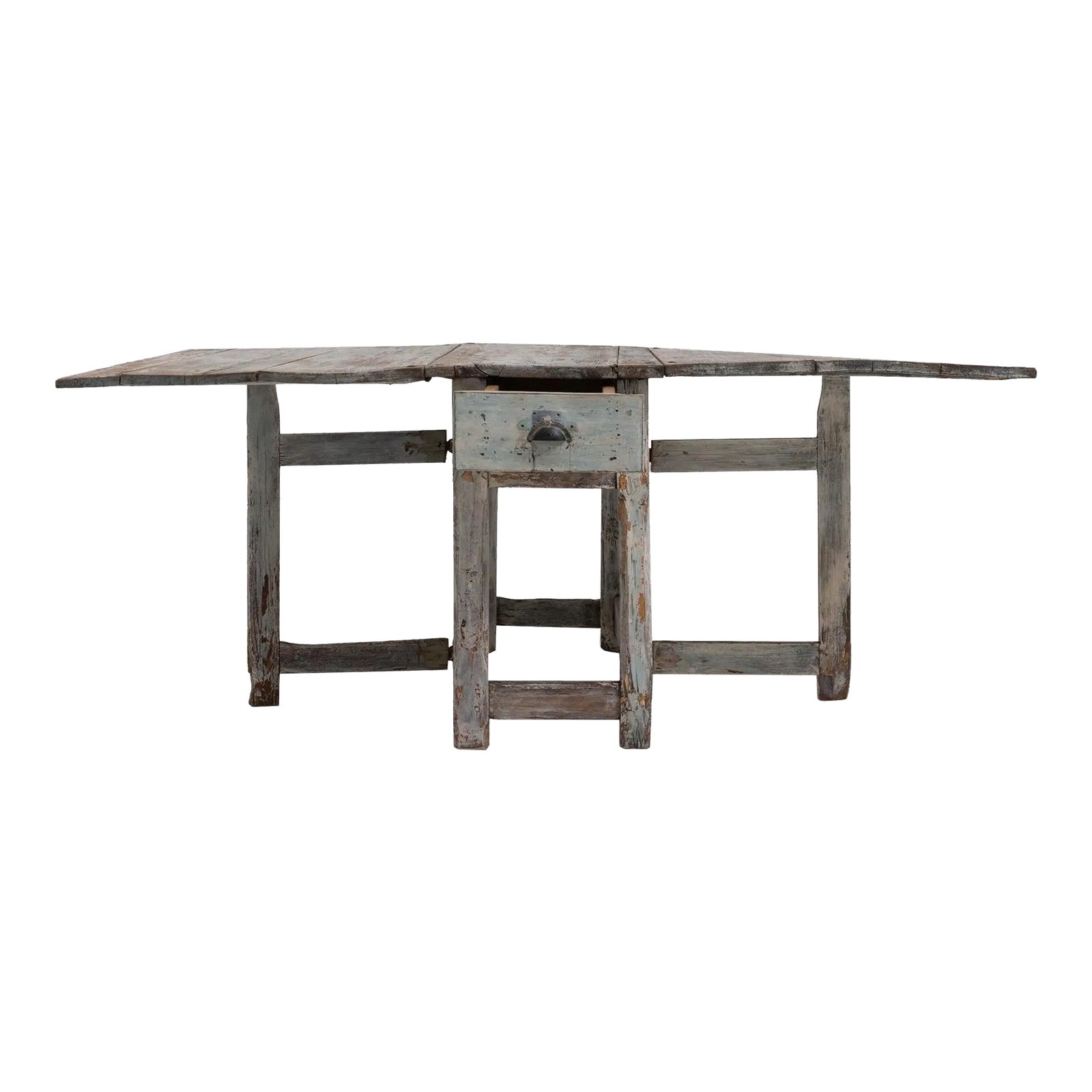 19th Century Scandinavian Wooden Gate Leg Table | Chairish