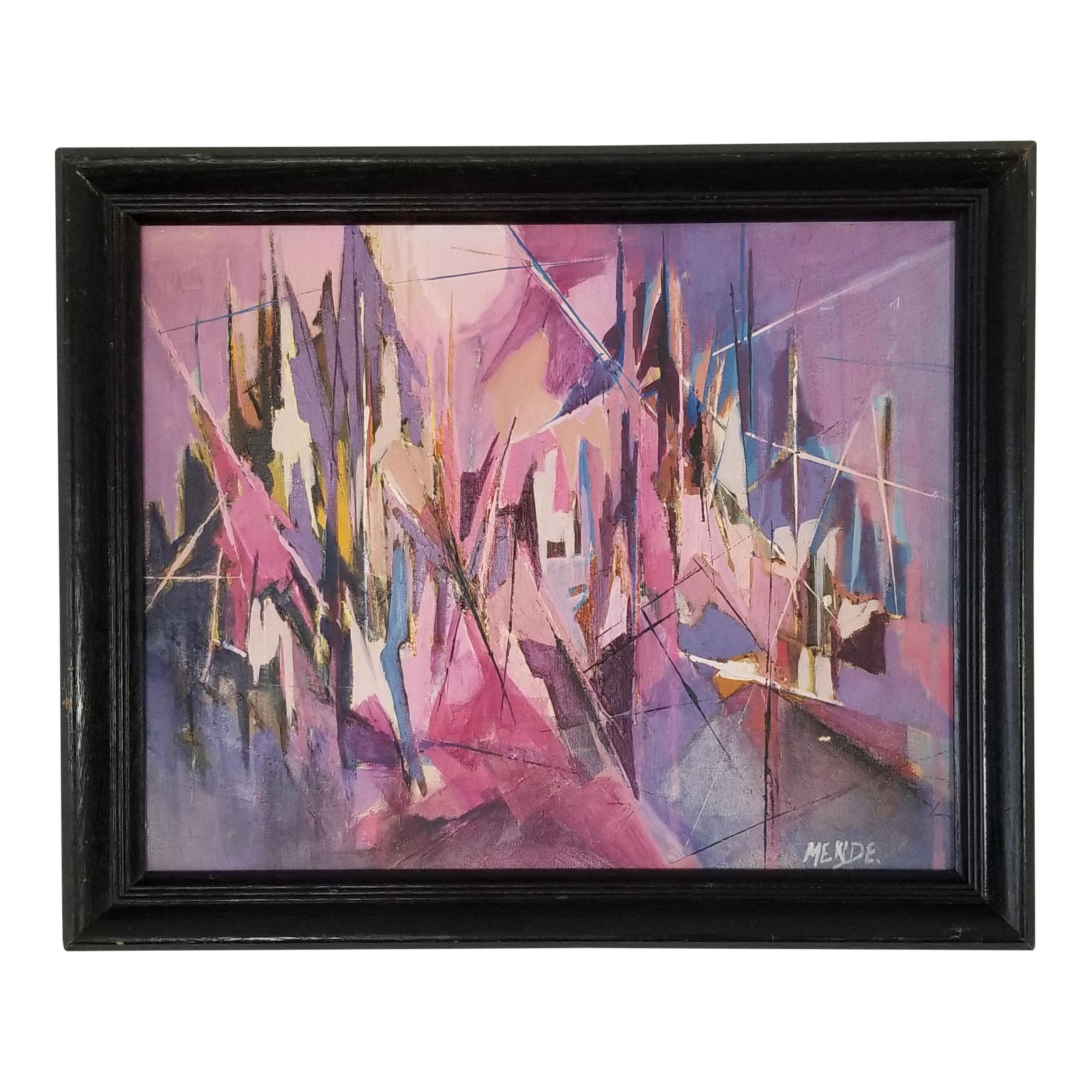 1970 Mende Vintage Expressionist Abstract Painting | Chairish