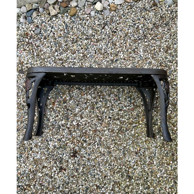 Antique Cast Iron Step Stool With Rosette Filigree Pattern and Turned ...