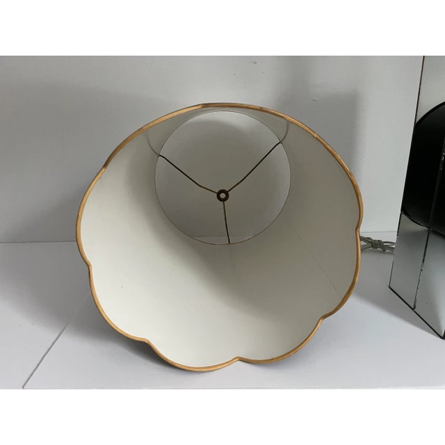1970s Oversize Hollywood Regency Mirrored Lamp & Shade | Chairish