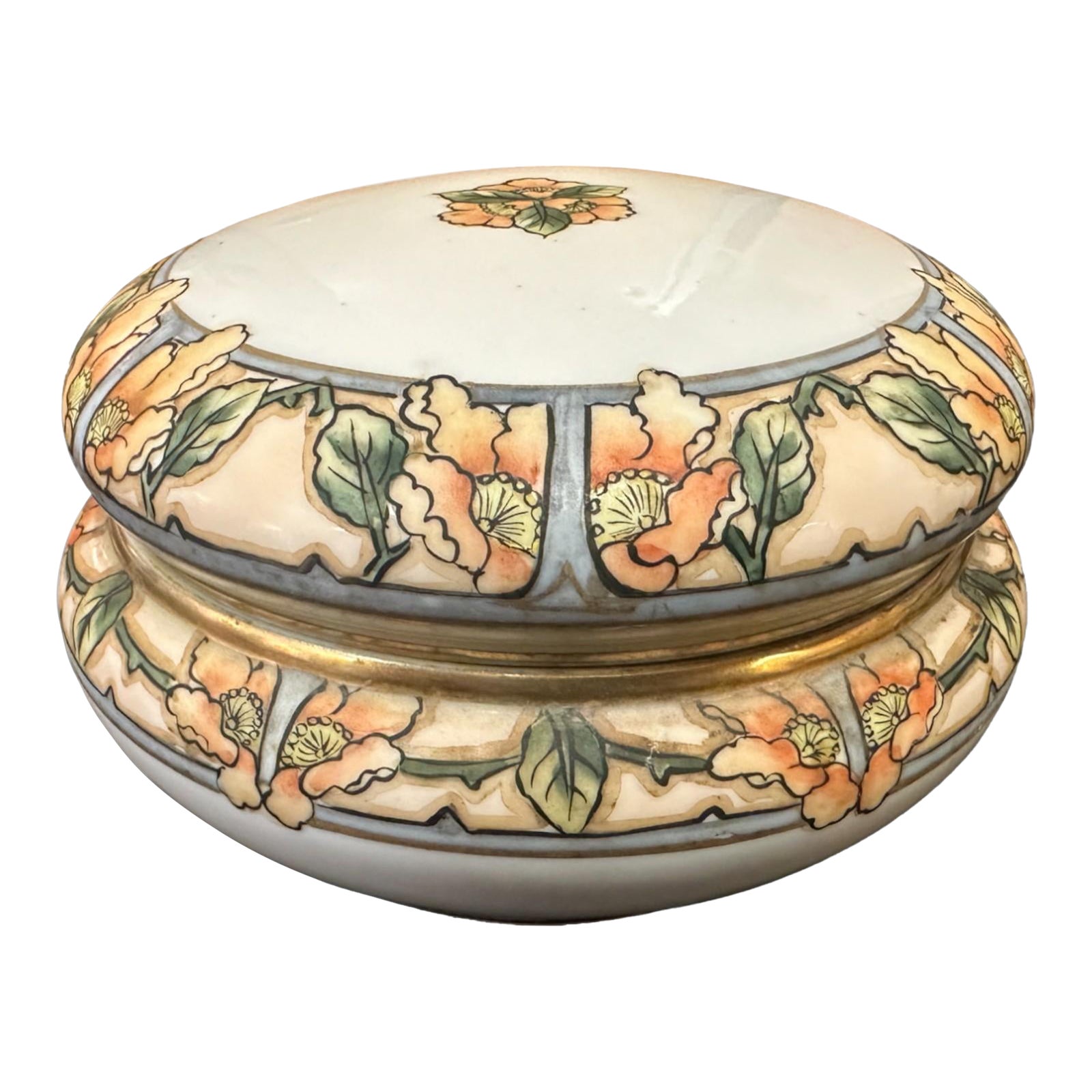 Morimura Bros. Nippon Hand Painted Round Trinket Box, (1911-1921 ...