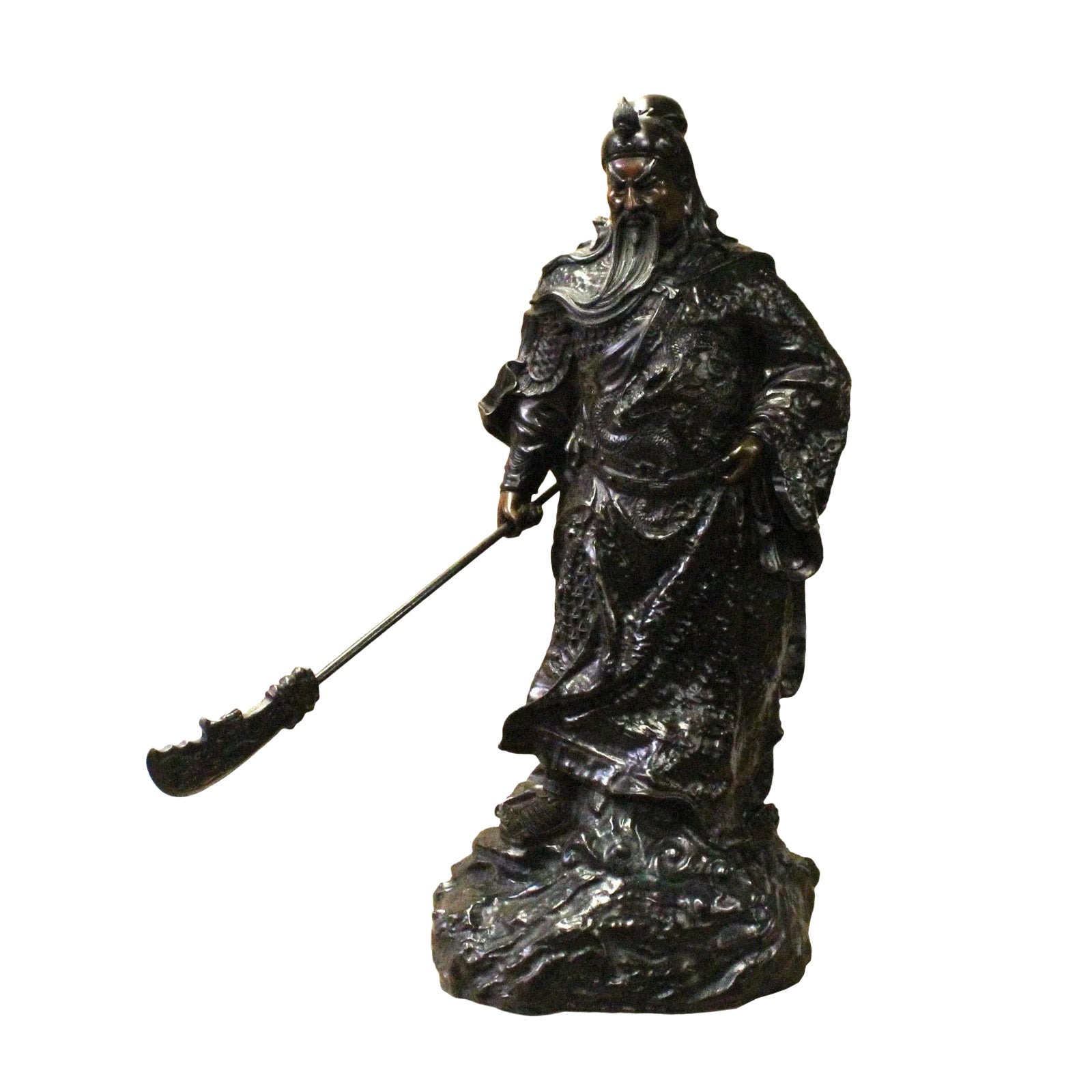 Chinese Handmade Metal Bronze General Quan Statue | Chairish
