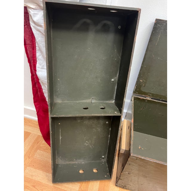 Mid 20th Century Vintage Wood Military Foot Locker Trunk With Pullout ...