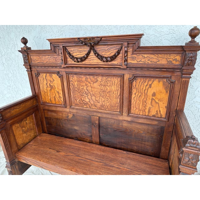 Antique High Back Bench | Chairish