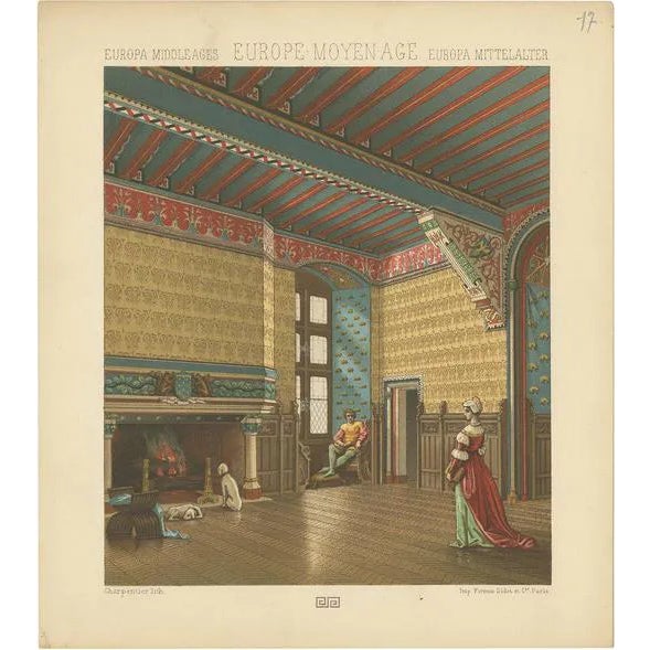 Racinet, European Middle Ages Living Room, 1880, Paper | Chairish
