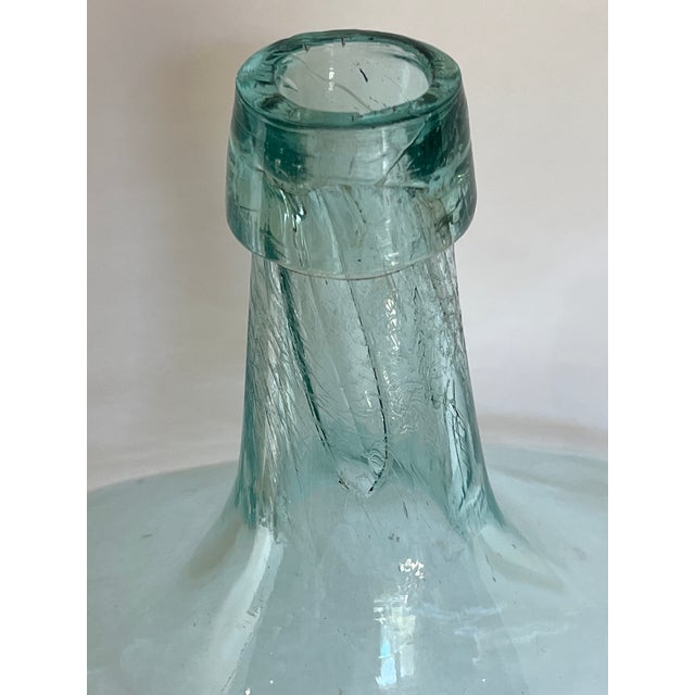 Vintage Light Blue Glass Demijohn Oval Shaped Bottle | Chairish