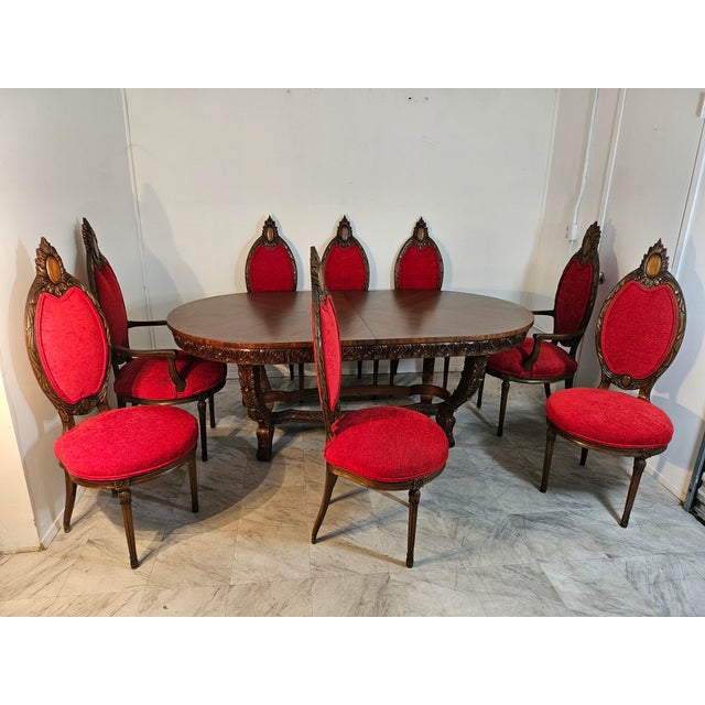 Antique Dining Set of 13 | Chairish