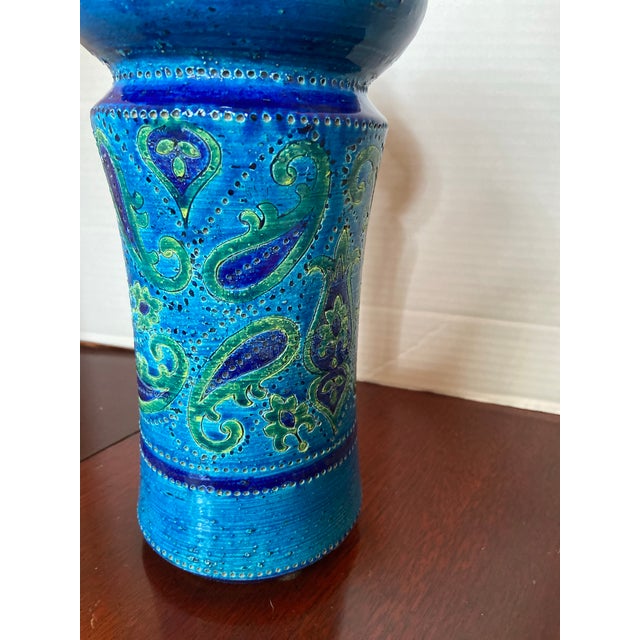 Midcentury Blue Bitossi Ceramic Vase | Chairish