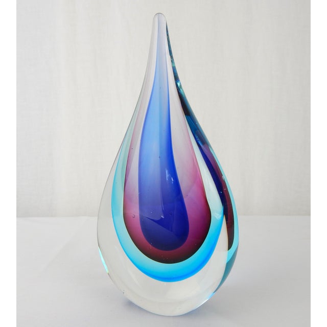 Mid-Century Teardrop Art Glass Figure Attributed to Flavio Poli | Chairish