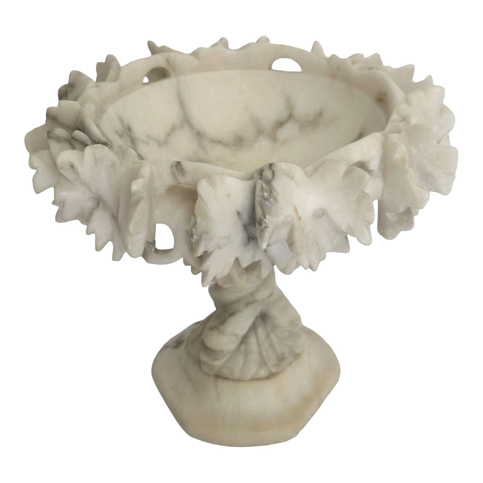 Italian Alabaster Compote Table Centerpiece | Chairish