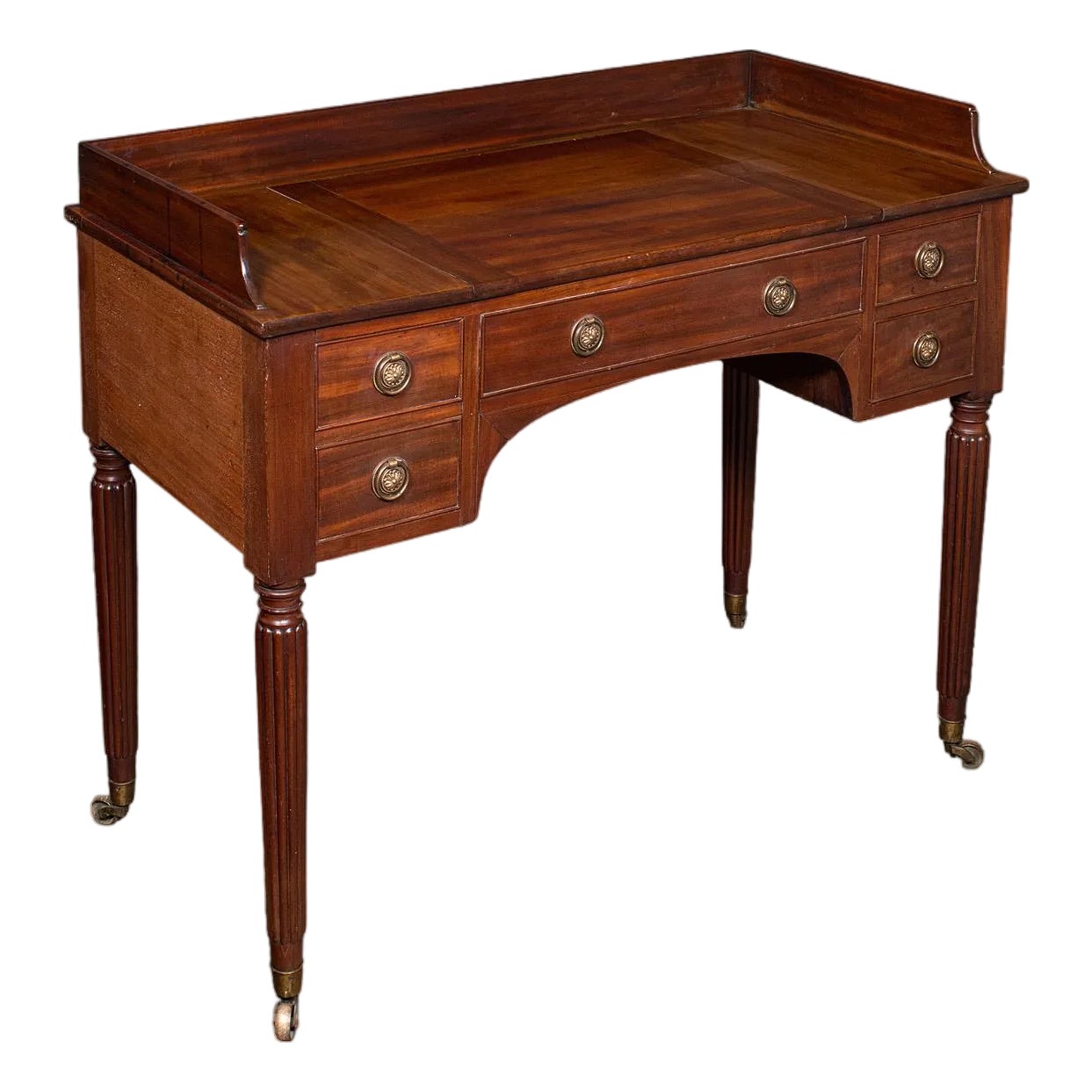 Antique Writing Table, English, Kneehole Desk, Home Office, Study ...