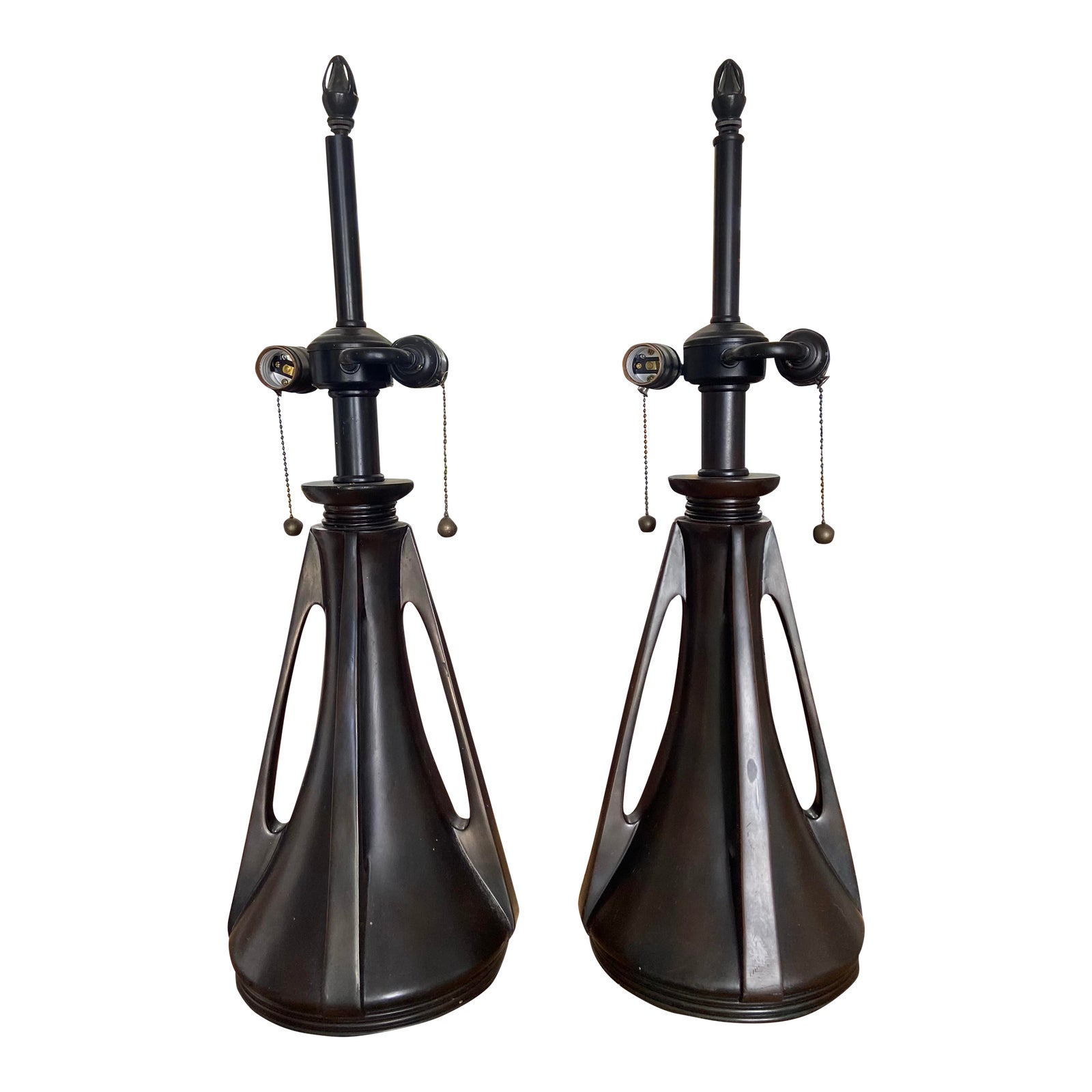 Vintage Late Twentieth Century Quiozel Heavy Bronze Art Nouveau Triple ...