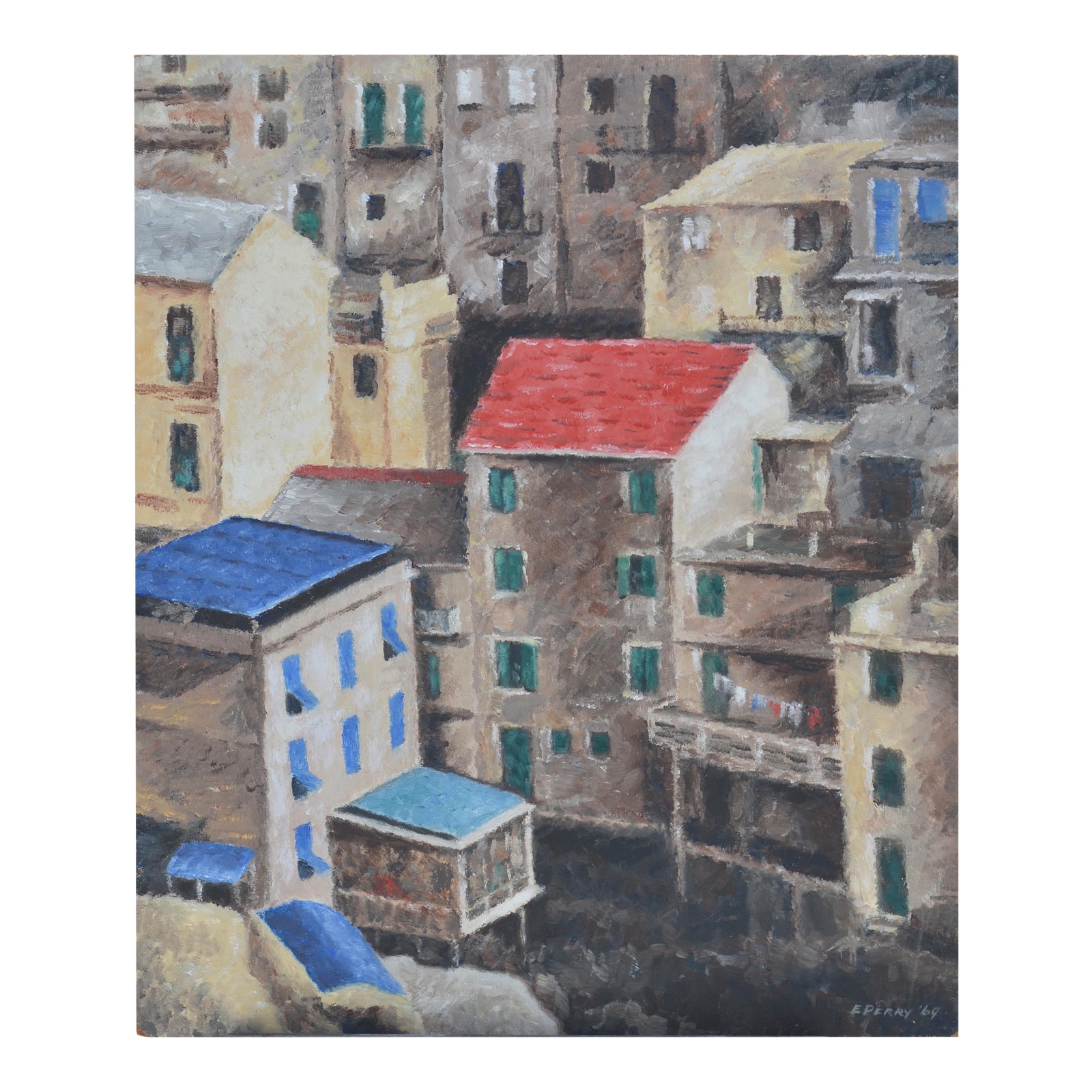 Kansas City Cityscape, Mid Century Modern Primary Colors Urban ...