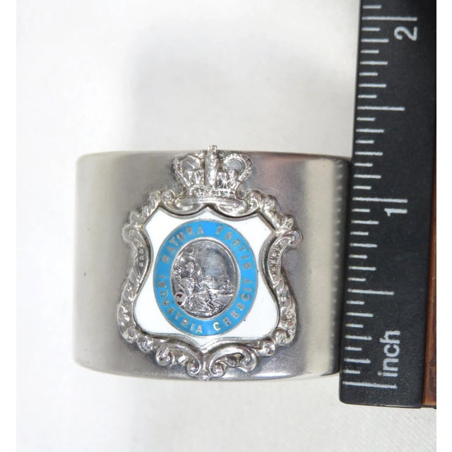 Antique Sterling Silver Enamel Quebec Canada Souvenir Napkin Ring ...