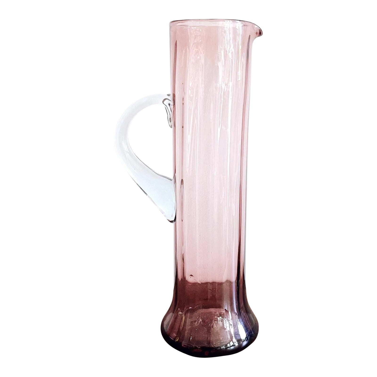 Vintage Hand-Blown Amethyst Glass Pitcher | Chairish