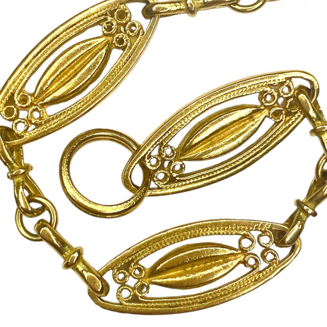 Antique 18k Yellow Gold 42" Long Guard Chain | Chairish