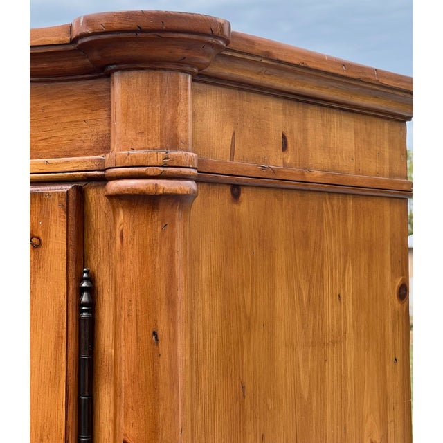 Pine Rustic Farmhouse Carved Shell Detail Armoire | Chairish