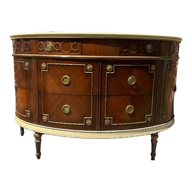 17th Century Antique Mahogany Demilune Commode | Chairish