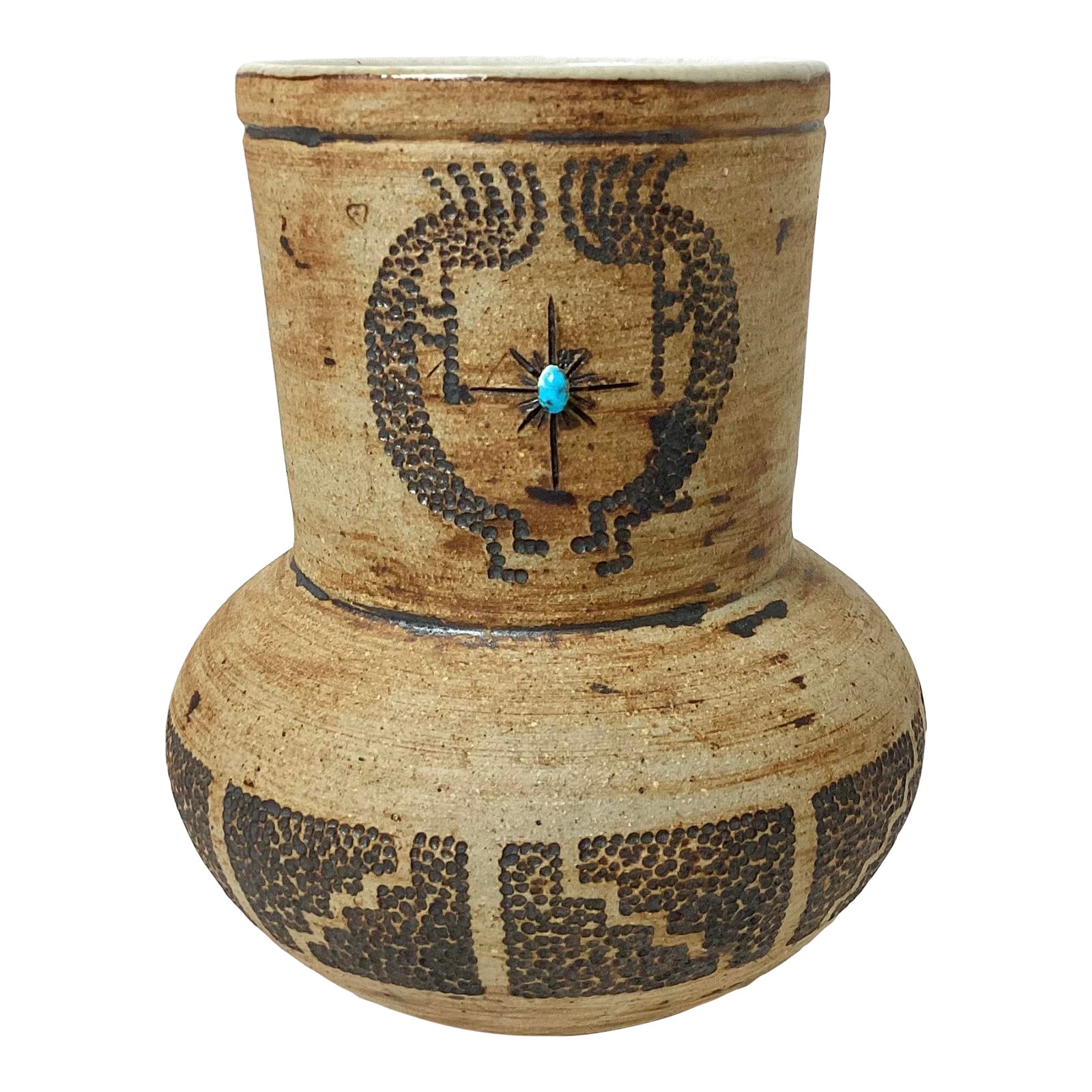 Vintage Andrea Winters Moab Utah Native American Vase With Turquoise ...