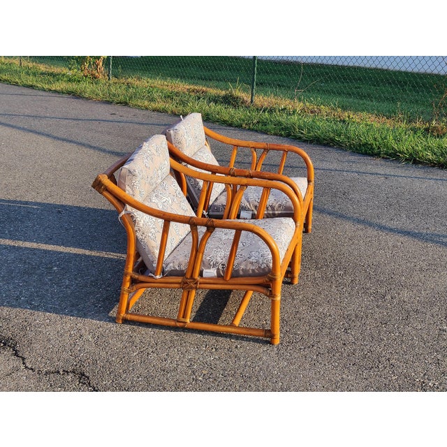 Mid 20th Century Ficks Reed Boho Chic Bamboo Lounge Chairs - a Pair ...