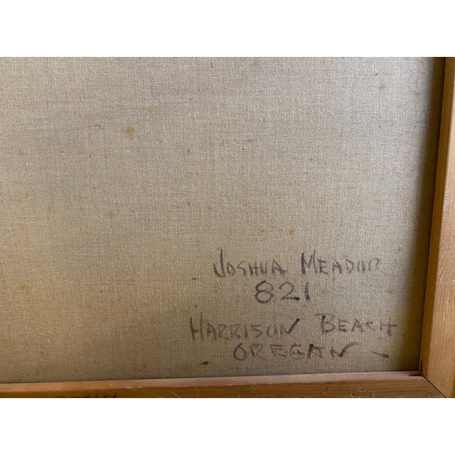 1960s Seascape Oil Painting by Artist Joshua Meador Harrison Beach ...