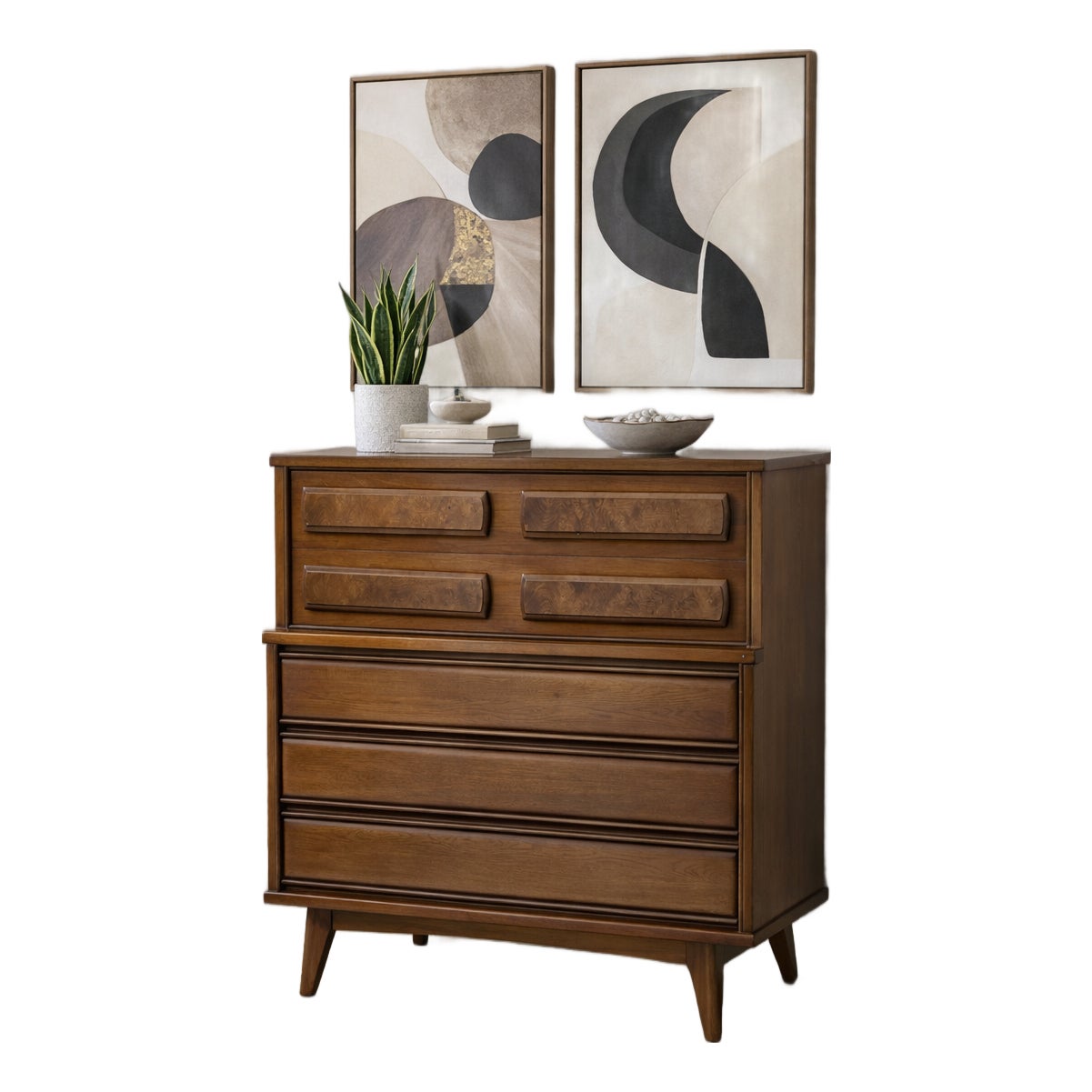 Mid Century Modern Walnut Dresser by United Furniture Co. | Burled ...