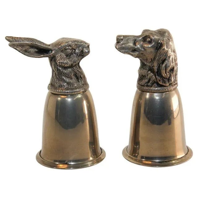 1970s Vintage Gucci Silverplate Animal Stirrup Cups Signed Italy- Set ...