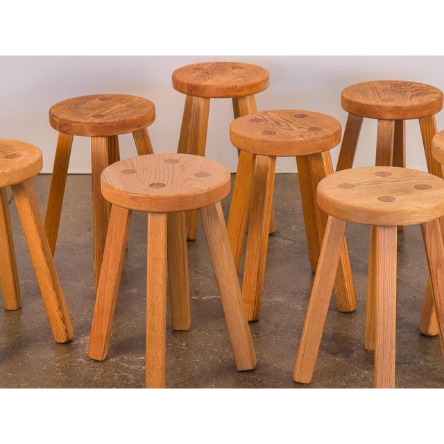 Vintage American Craft Oak Stool | Chairish