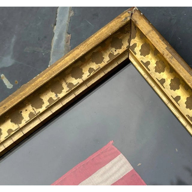 Antique Framed Silk Flag Circa 1890 Flag in Antique Gold Leaf Frame 45 ...