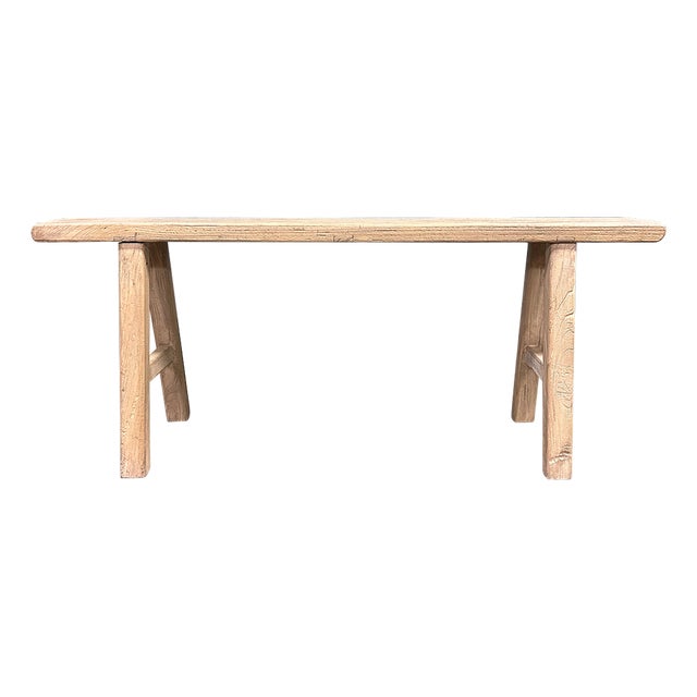 Rustic A-Frame Natural Wood Bench | Chairish