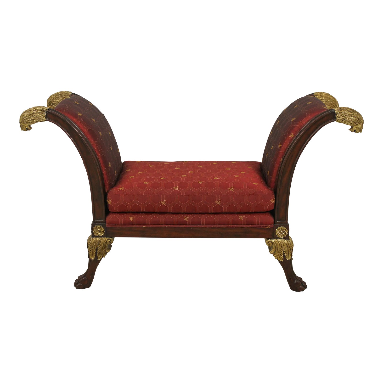 Maitland Smith Large Regency Style Lion Head Bench | Chairish