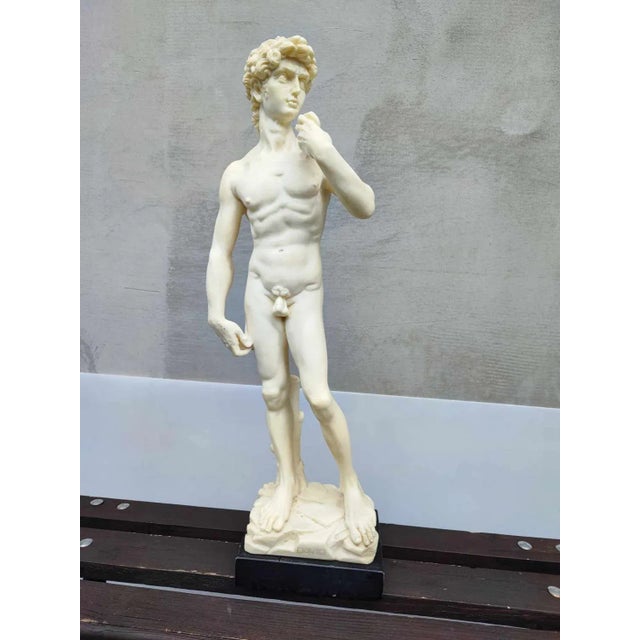 Vintage Alabaster David Garden Statue, 1970s | Chairish