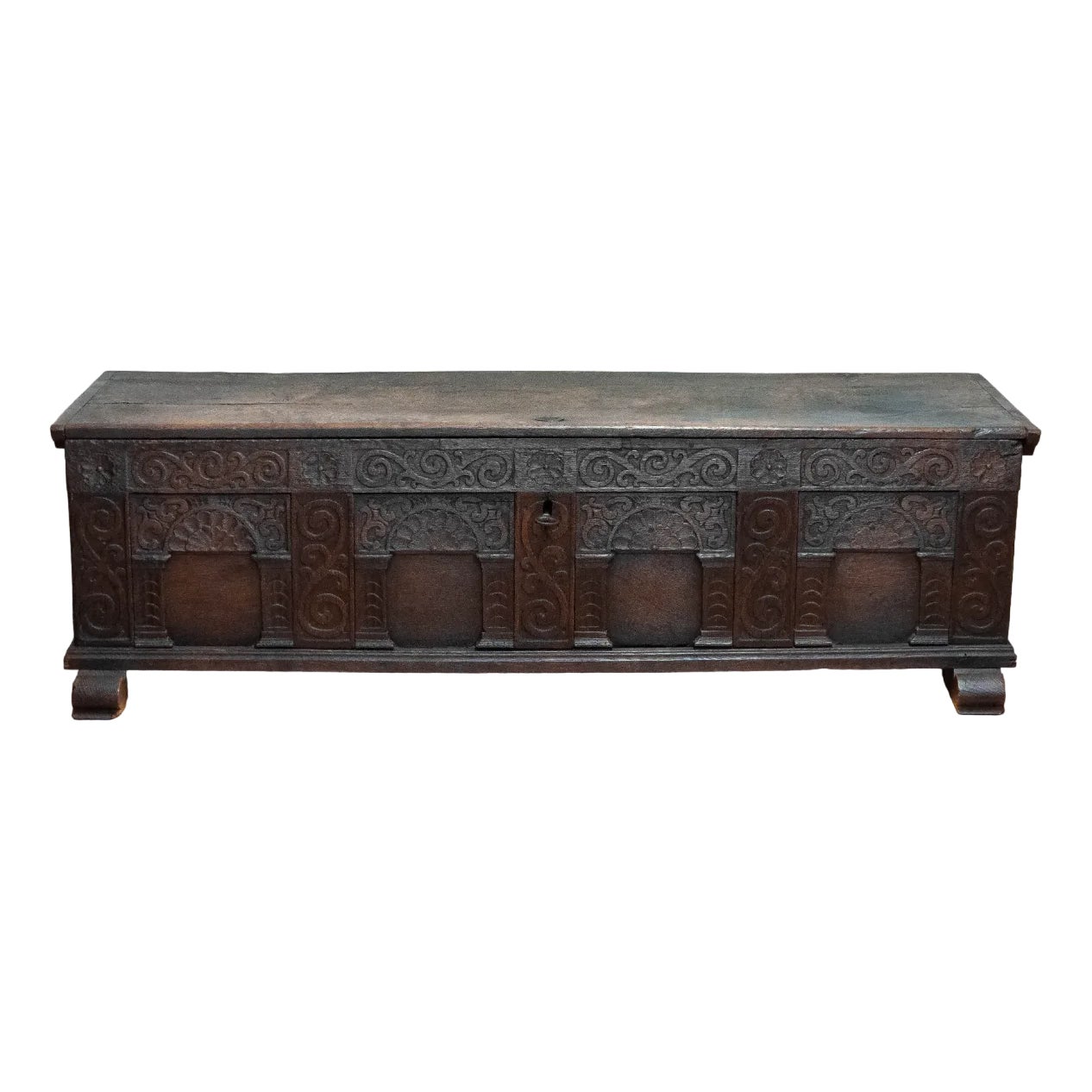 Large 17th Century German Continental Oak Coffer Chest | Chairish