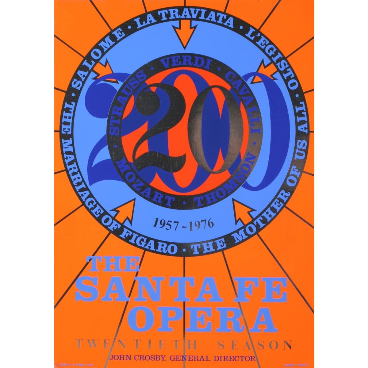 1976 Robert Indiana 'The Santa Fe Opera' Pop Art Blue,Orange Usa ...