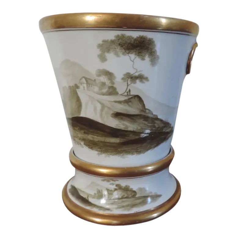 Early 19th Century English Spode Porcelain Cachepot Vase | Chairish