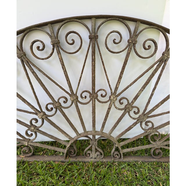 Late 19th Century French Colonial Iron Arch Transom Grille | Chairish