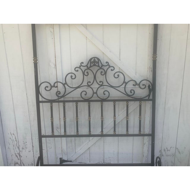 1980s Vintage Wrought Iron 4 Poster Bed Full Black Gold French Gothic ...