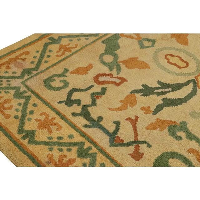 Vintage Spanish Rug in Gold, With Geometric Patterns, From Rug & Kilim ...