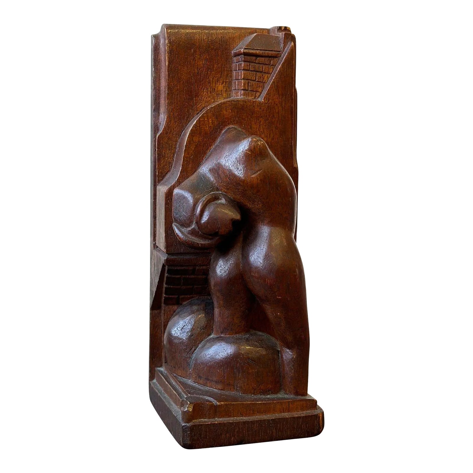 Vintage Art Deco Mahogany Alto-Relievo Sculpture by Yenovk Der Hagopian ...